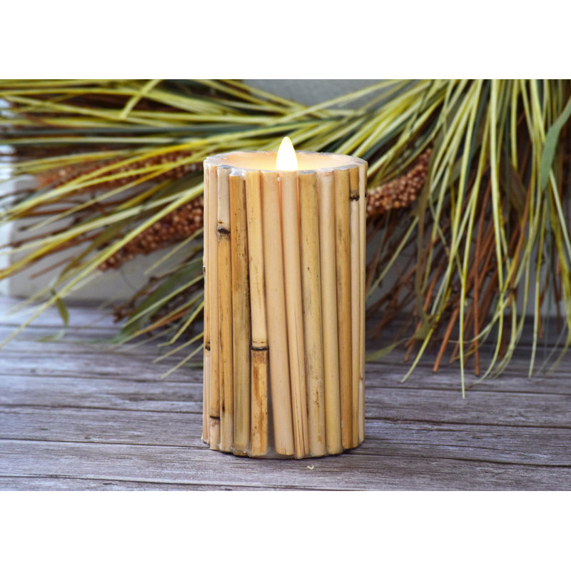 Bayou Breeze Bamboo LED Unscented Flameless Candle & Reviews | Wayfair