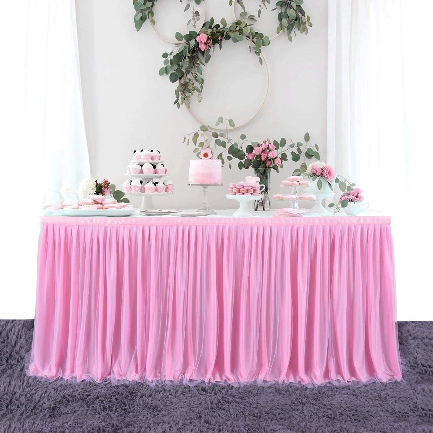 Mercer41 Kendriel Rectangular Birthday Polyester Table Skirt | Wayfair