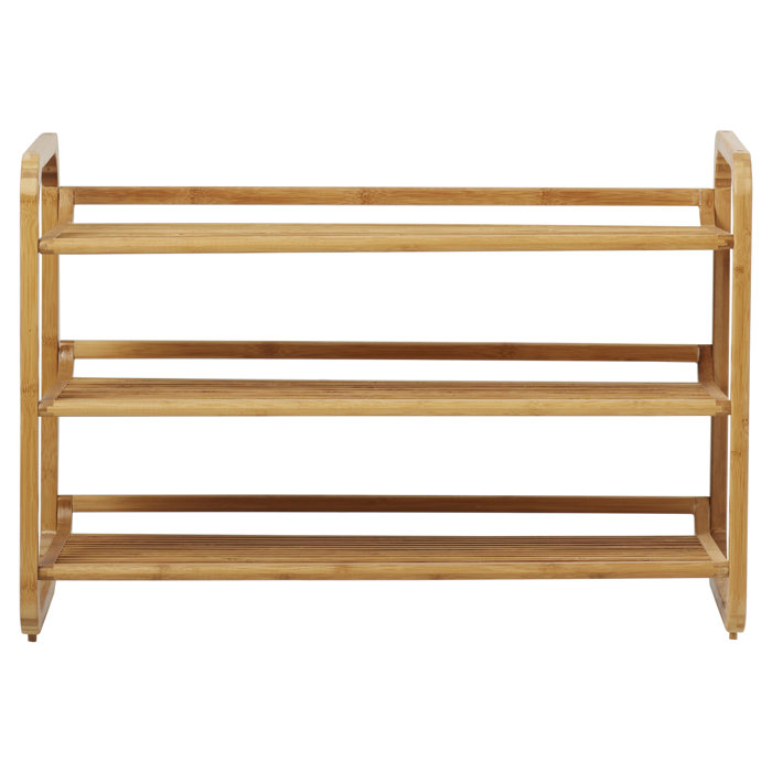 Three Posts™ 12 Pairs Natural Solid Wood Shoe Rack & Reviews | Wayfair