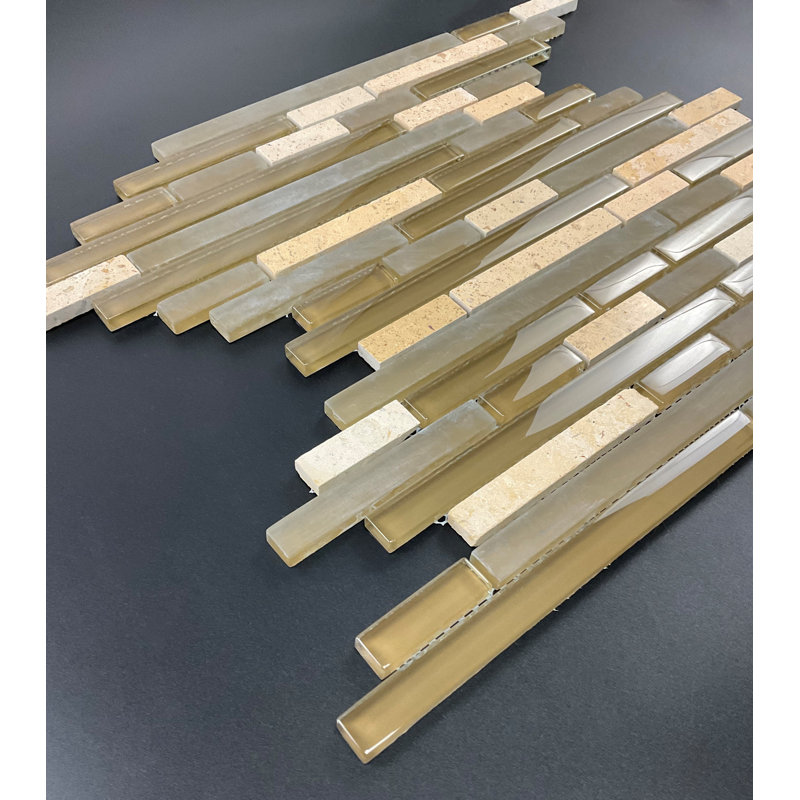 ES Stone Glass and Marble Linear Mosaic Tile | Wayfair