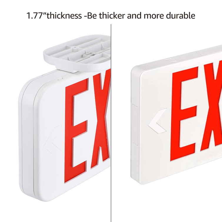 TORCHSTAR Red Led Exit Sign Emergency Light, Double Face, Damp Location ...