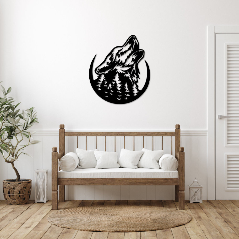 Millwood Pines Howling Wolf Wall Décor | Wayfair