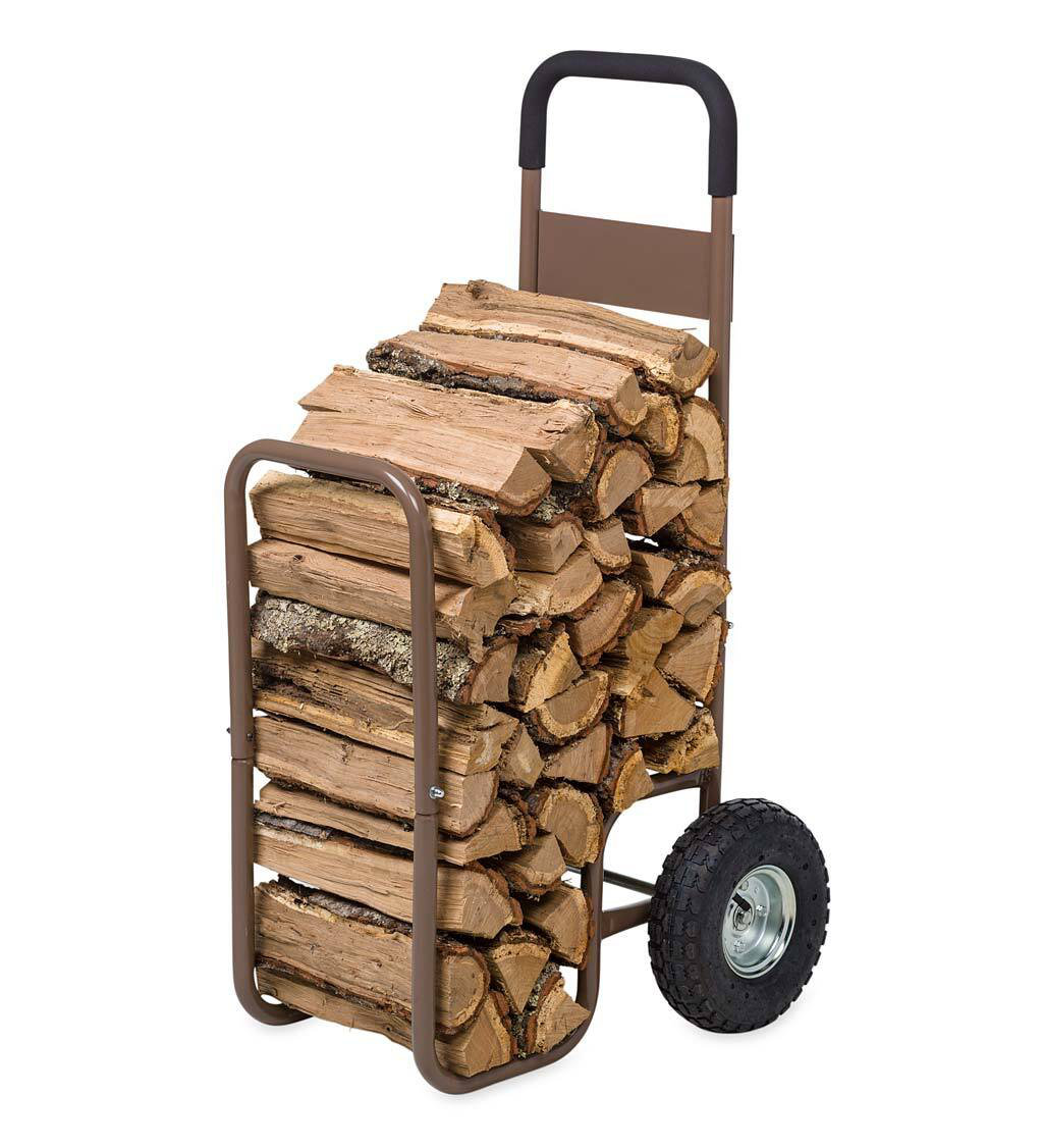 Plow & Hearth Rolling Steel Log Carrier | Wayfair