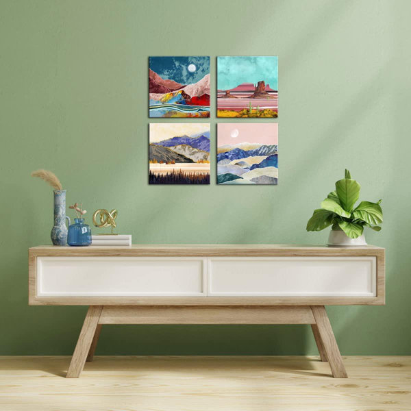 Millwood Pines 4 Piece Wrapped Canvas Print Set | Wayfair