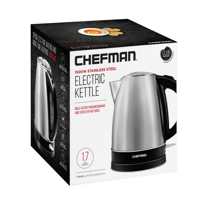 Chefman 1.7 Liter Stainless Steel Electric Kettle & Reviews | Wayfair