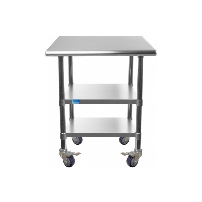 Wayfair Samples 30'' Wide Rolling Prep Table with Stainless Steel Top ...