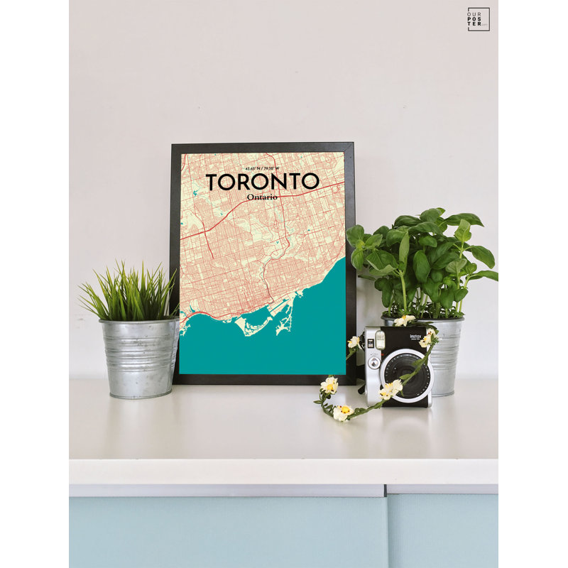 OurPoster.com Toronto City Map - Panoramic Graphic Art - Wayfair Canada