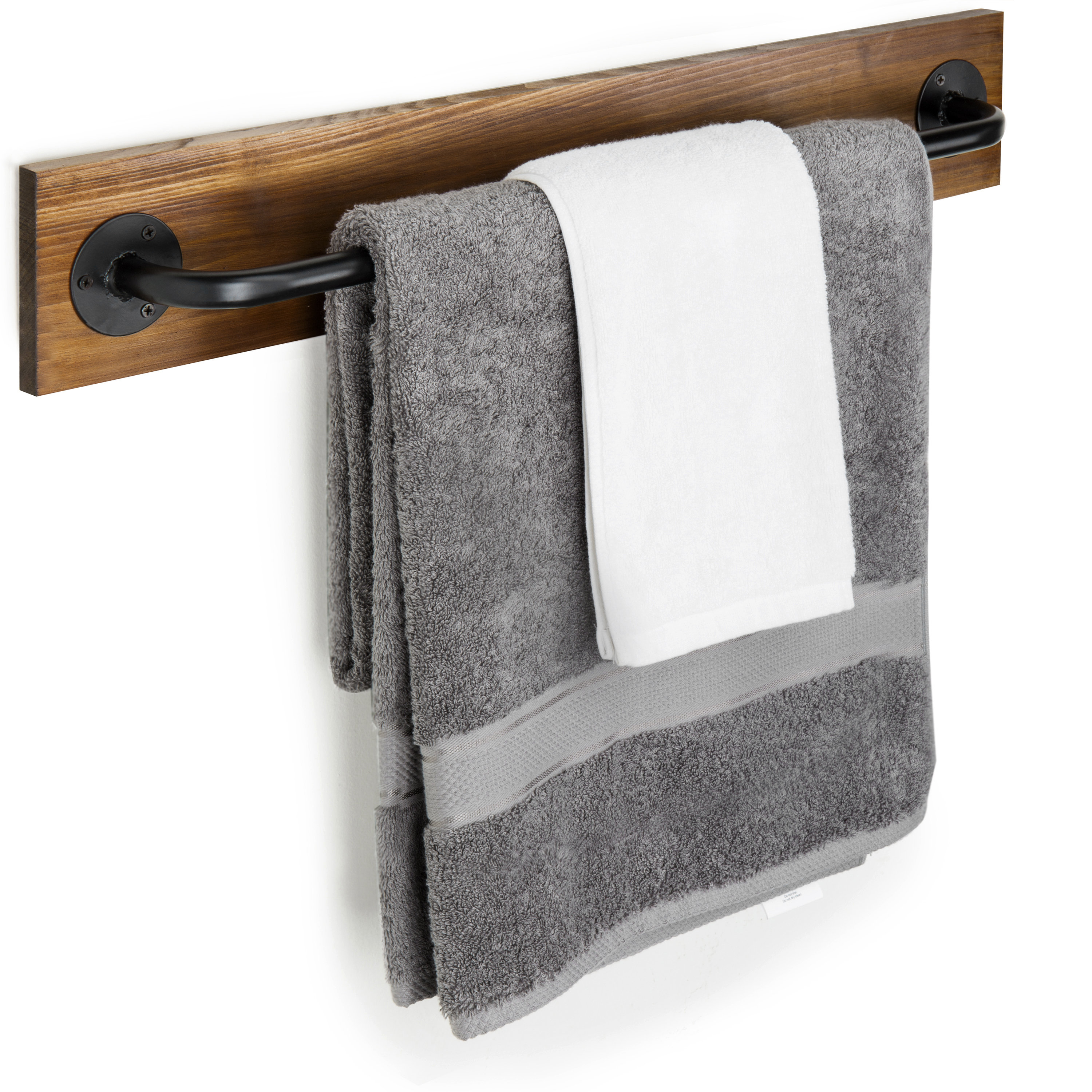 MyGift 28'' Wood Wall Mounted Towel Bar | Wayfair