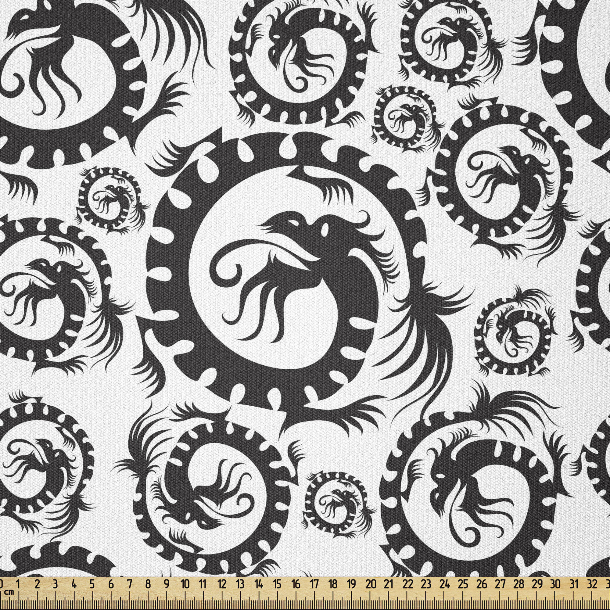 East Urban Home Dragon Fabric By The Yard, Antique Art Chinese Dragon ...