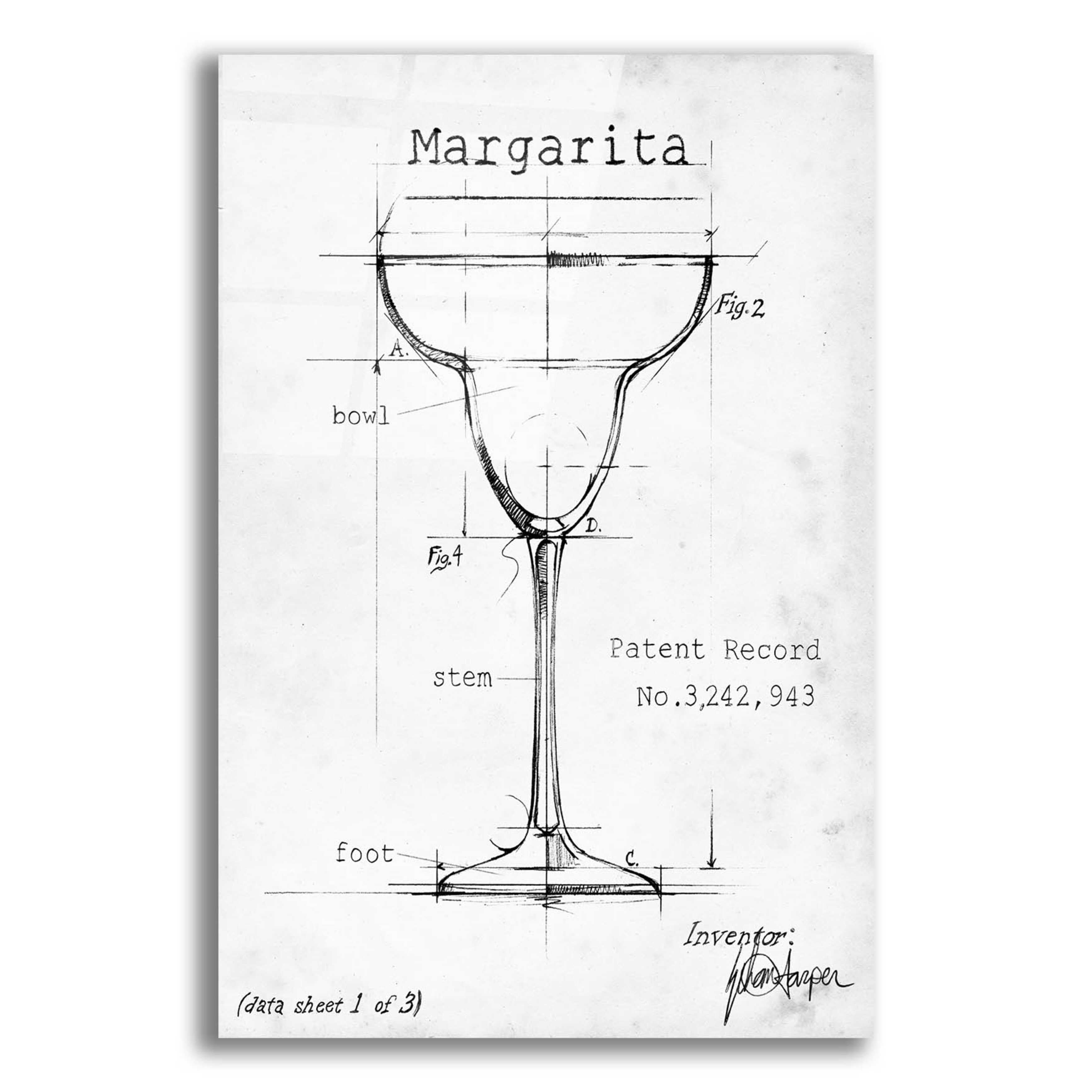 Trinx Barware Blueprint VI by - Unframed Drawing Print | Wayfair