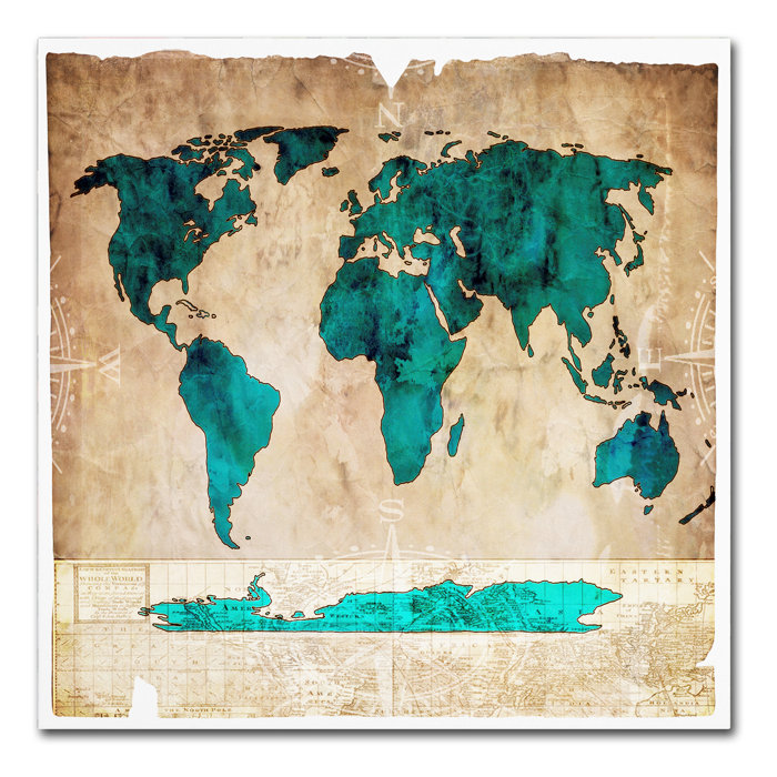 Longshore Tides Sea Map I On Canvas by LightBoxJournal Graphic Art ...