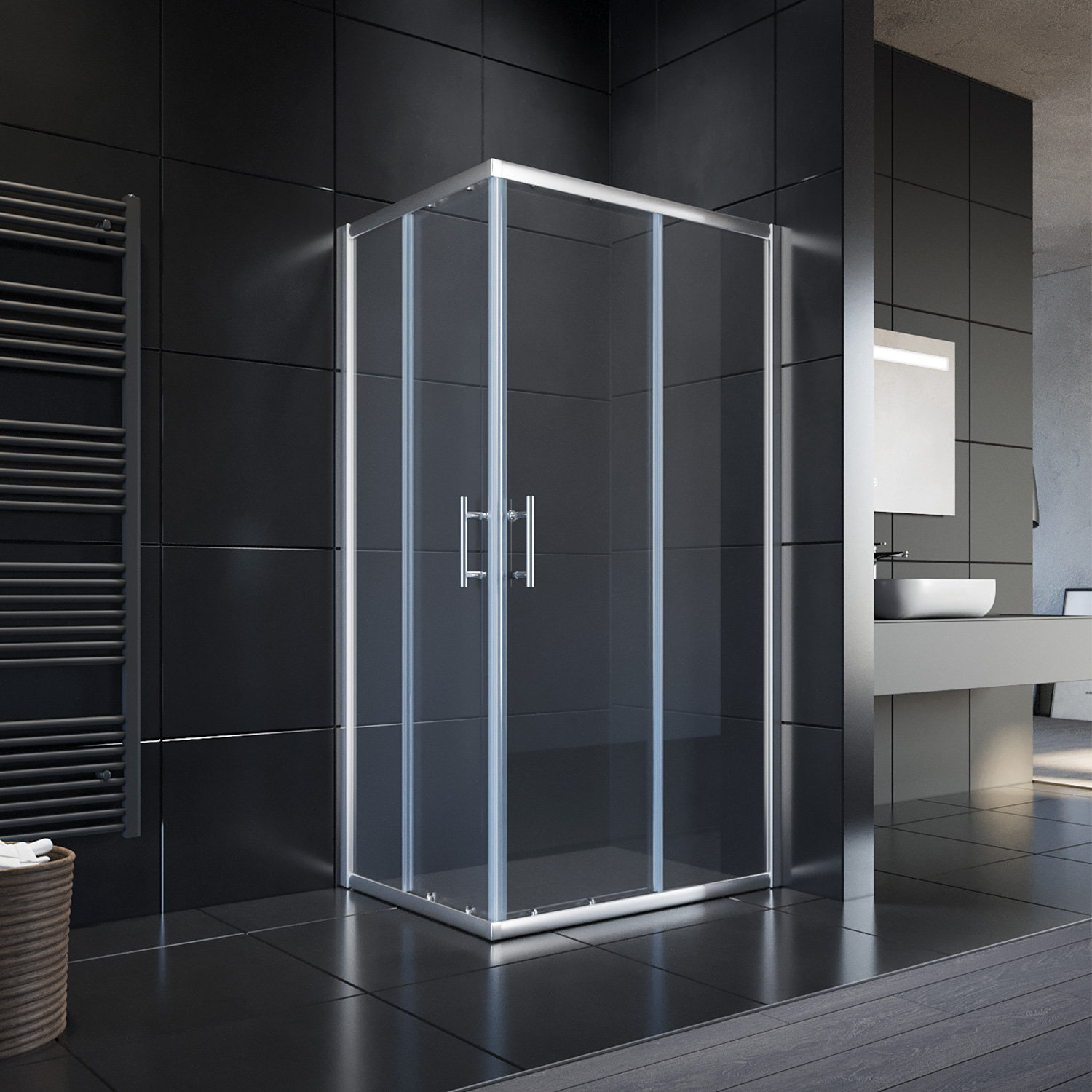 Belfry Bathroom Aradale Framed Tempered Glass Double Sliding Shower