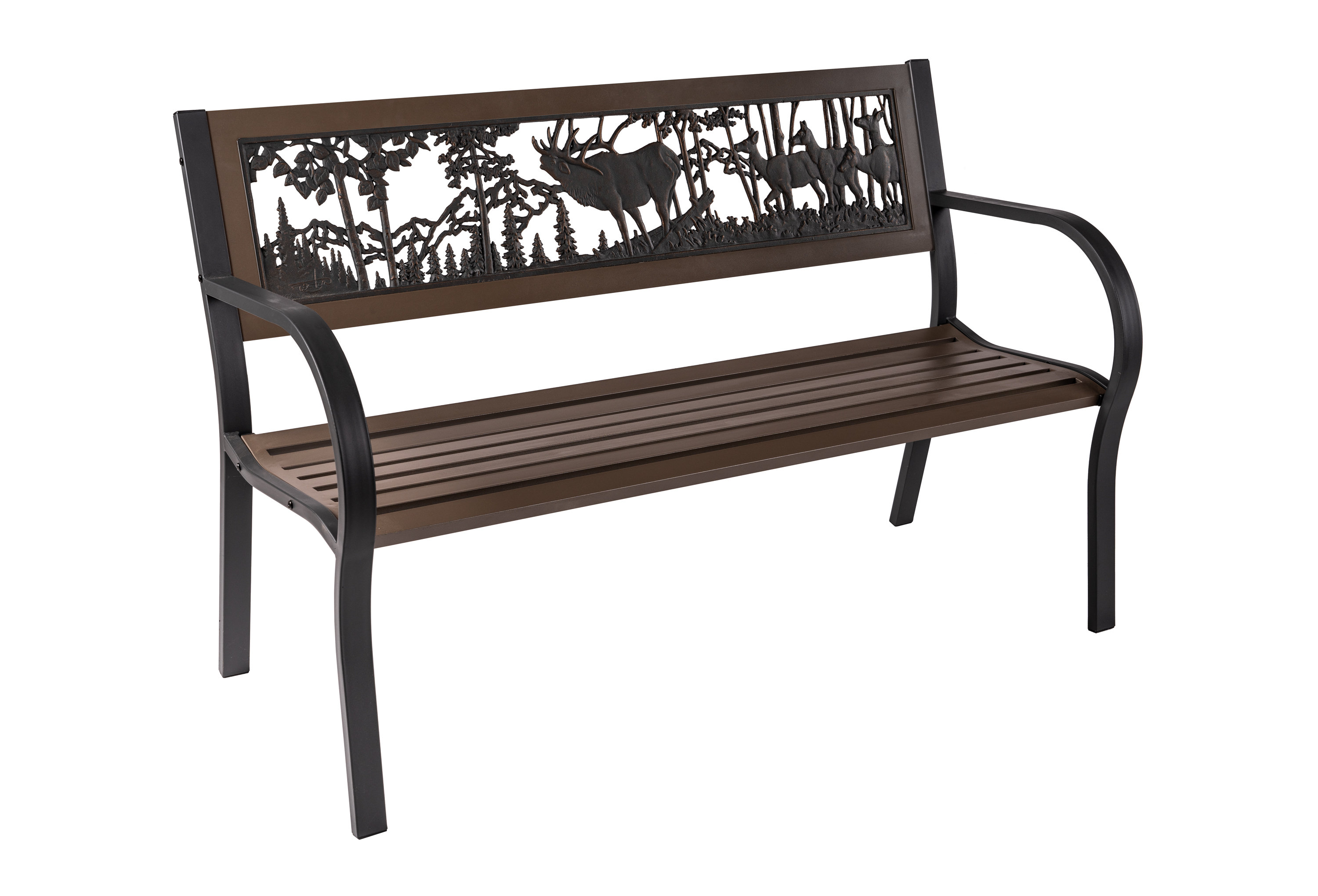 Loon Peak® Helland Elk Tube Steel Park Bench & Reviews | Wayfair