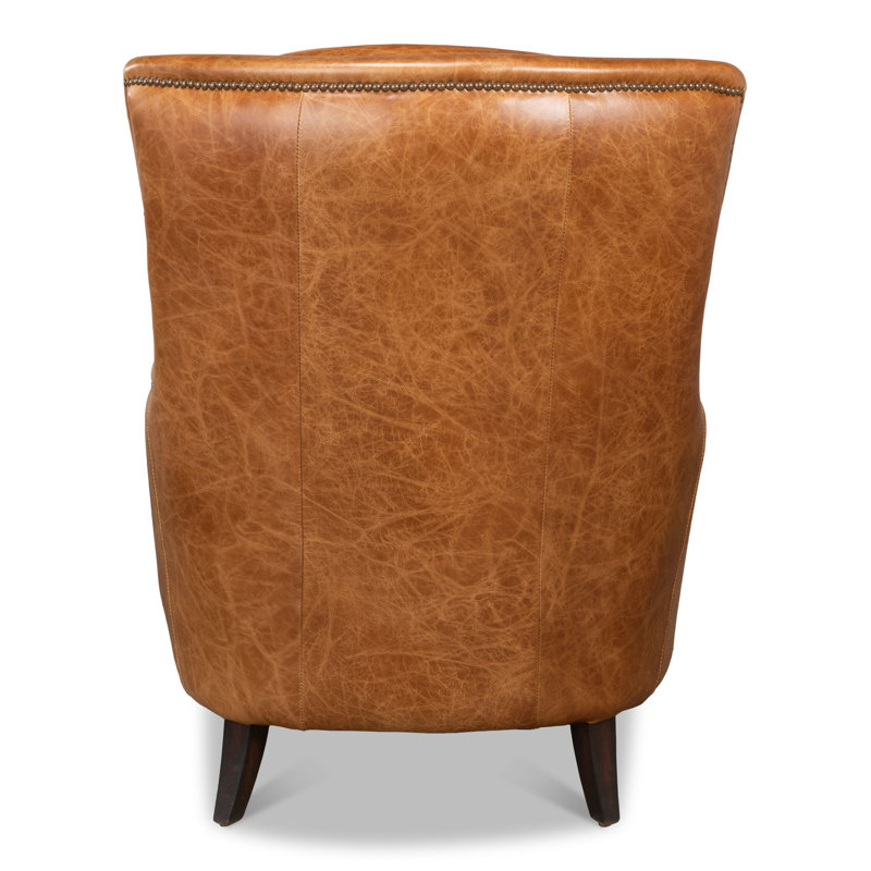 Astoria Grand Morelock Leather Wingback Chair | Wayfair