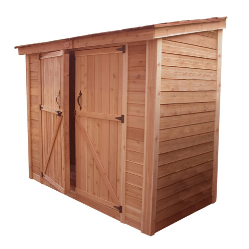 Outdoor Living Today 8 ft. W x 4 ft. D Double Door Cedar Wood Storage ...