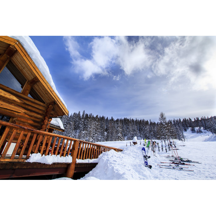 Union Rustic Mountain Lodge In Alps - Wrapped Canvas Photograph ...