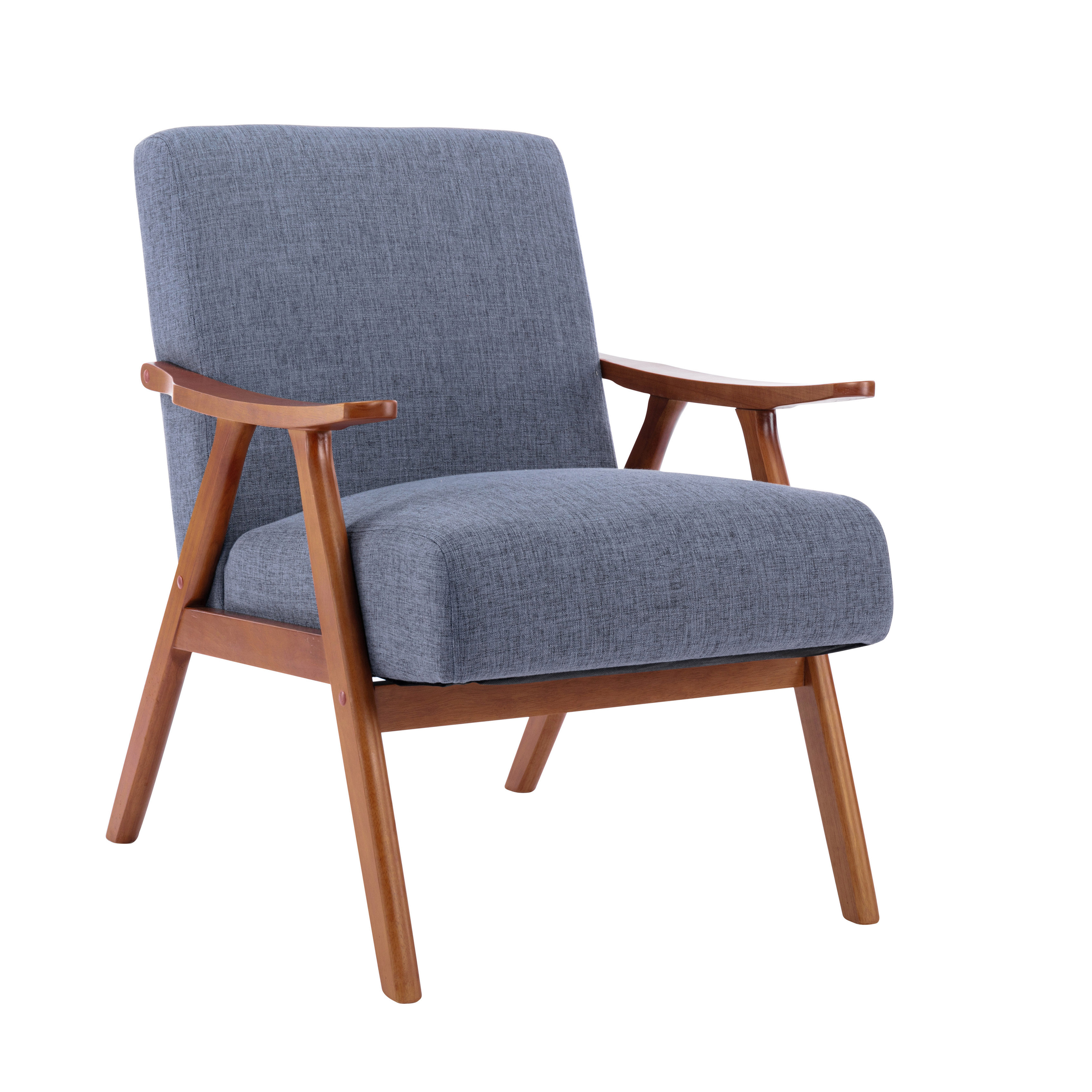 Wade Logan® Ammanda Fabric Upholstered Accent Chair with Rubberwood ...