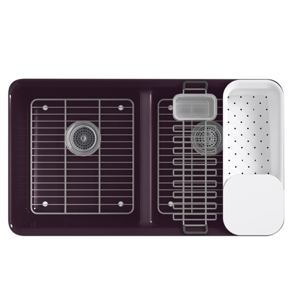 Kohler Riverby® 33" x 22" x 9.625" Under-Mount Double-Equal Kitchen ...
