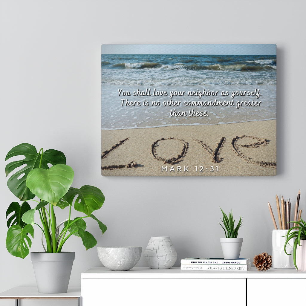 Trinx Greatest Commandment Mark 12:31 Christian Wall Art Bible Verse ...