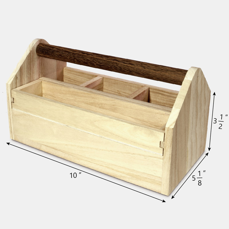 WFX Utility™ Achillea 10.5" Wooden Craft Tool Box Caddy & Reviews | Wayfair