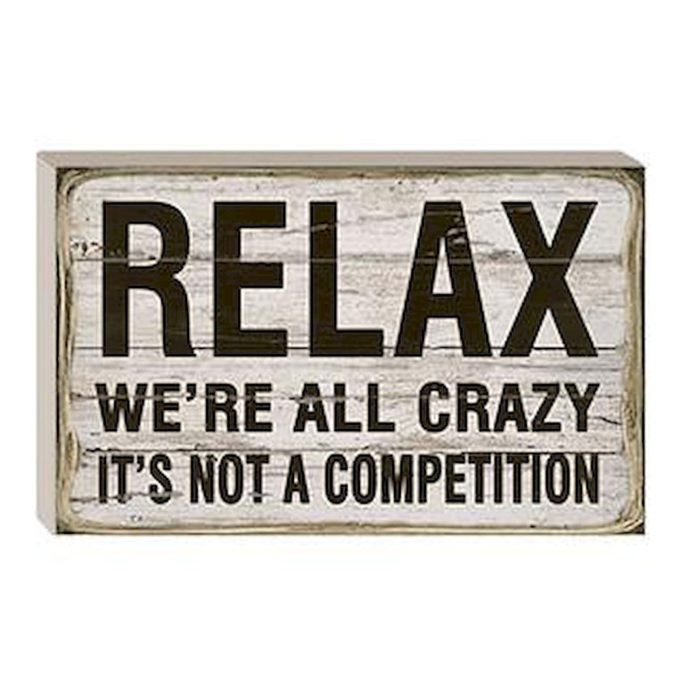 Millwood Pines Relax Vintage Block Sign Wall Decor & Reviews | Wayfair