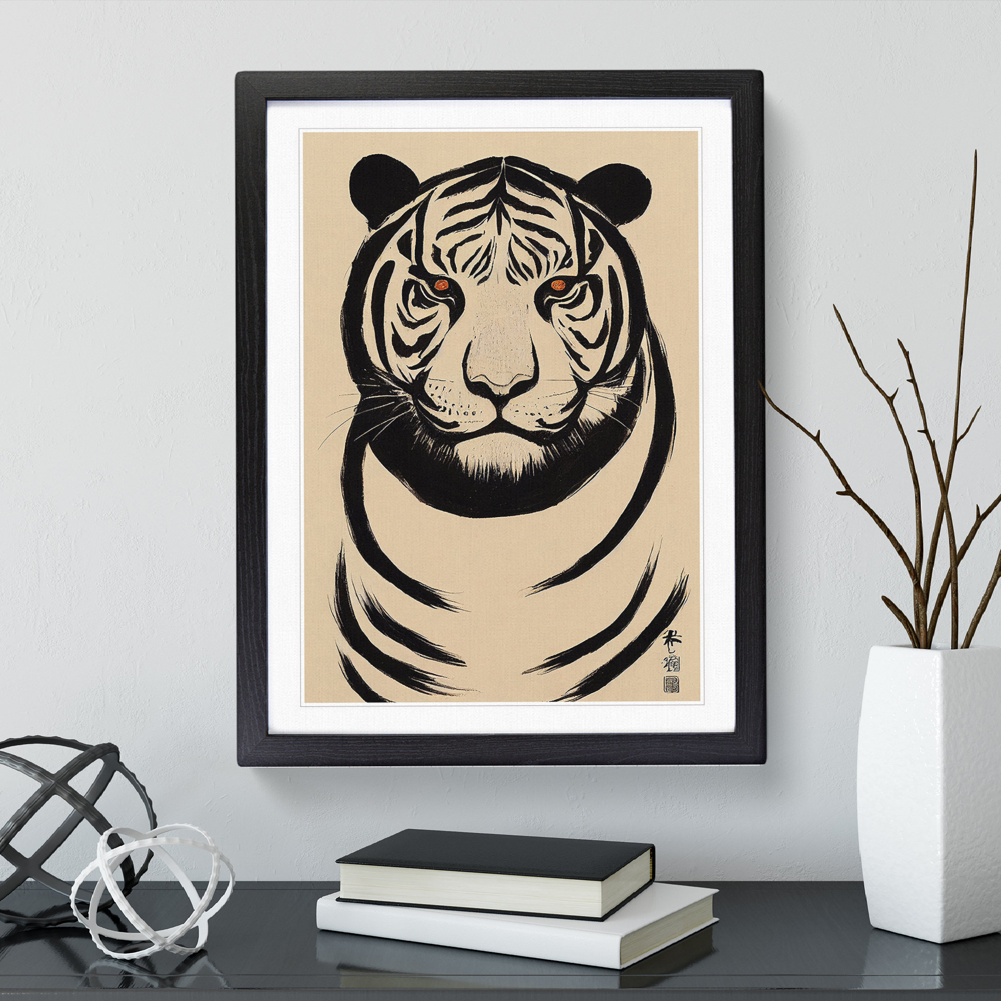Latitude Vive XV1022-2511X Japanese Tiger - Picture Frame Graphic Art ...