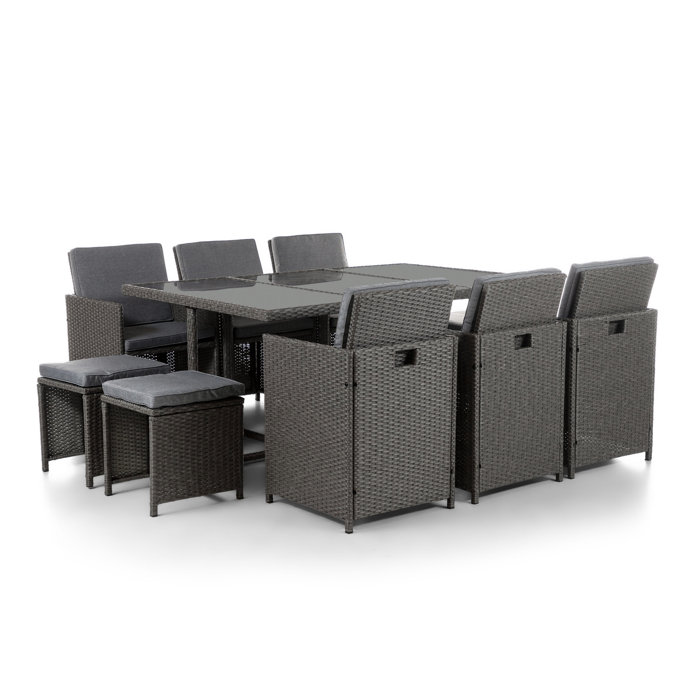 Muse & Lounge Co. Laguna Polyethylene (PE) Wicker 11-Piece Outdoor ...