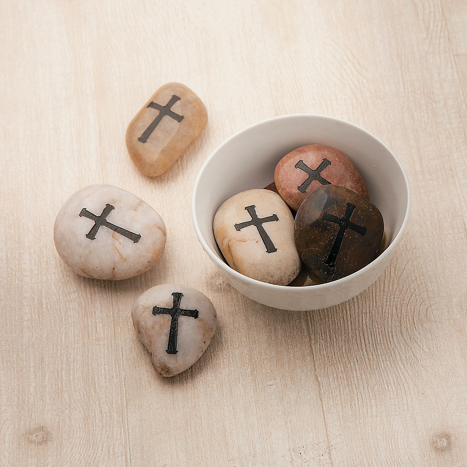 Trinx 12 Piece Billeaud Cross Worry Stones Sculpture Set | Wayfair