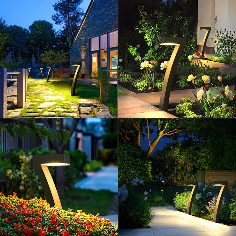 LETMY Black Low Voltage Solar Powered Integrated LED Pathway Light ...