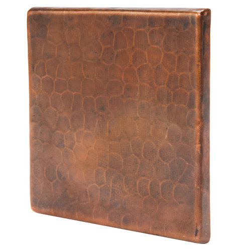Premier Copper Products 4" x 4" Hammered Copper Tile - Quantity 4 ...