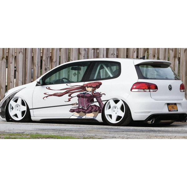 Stickalz Sexy Anime Girl Colored Side Vinyl Graphics, Anime Car Wrap ...