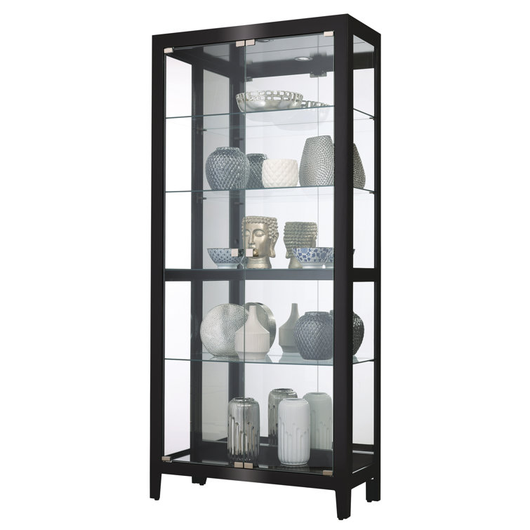 Howard Miller Danica 35.75'' Wide Mirrored Back Curio Cabinet with ...