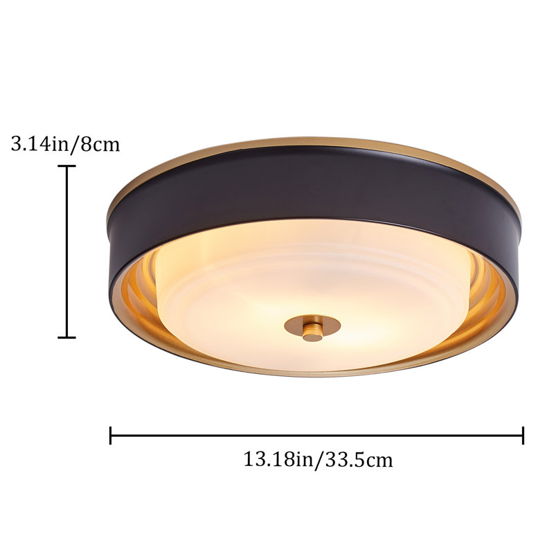 Mercer41 Daquavius Modern Flush Mount Ceiling Light Black and Gold ...