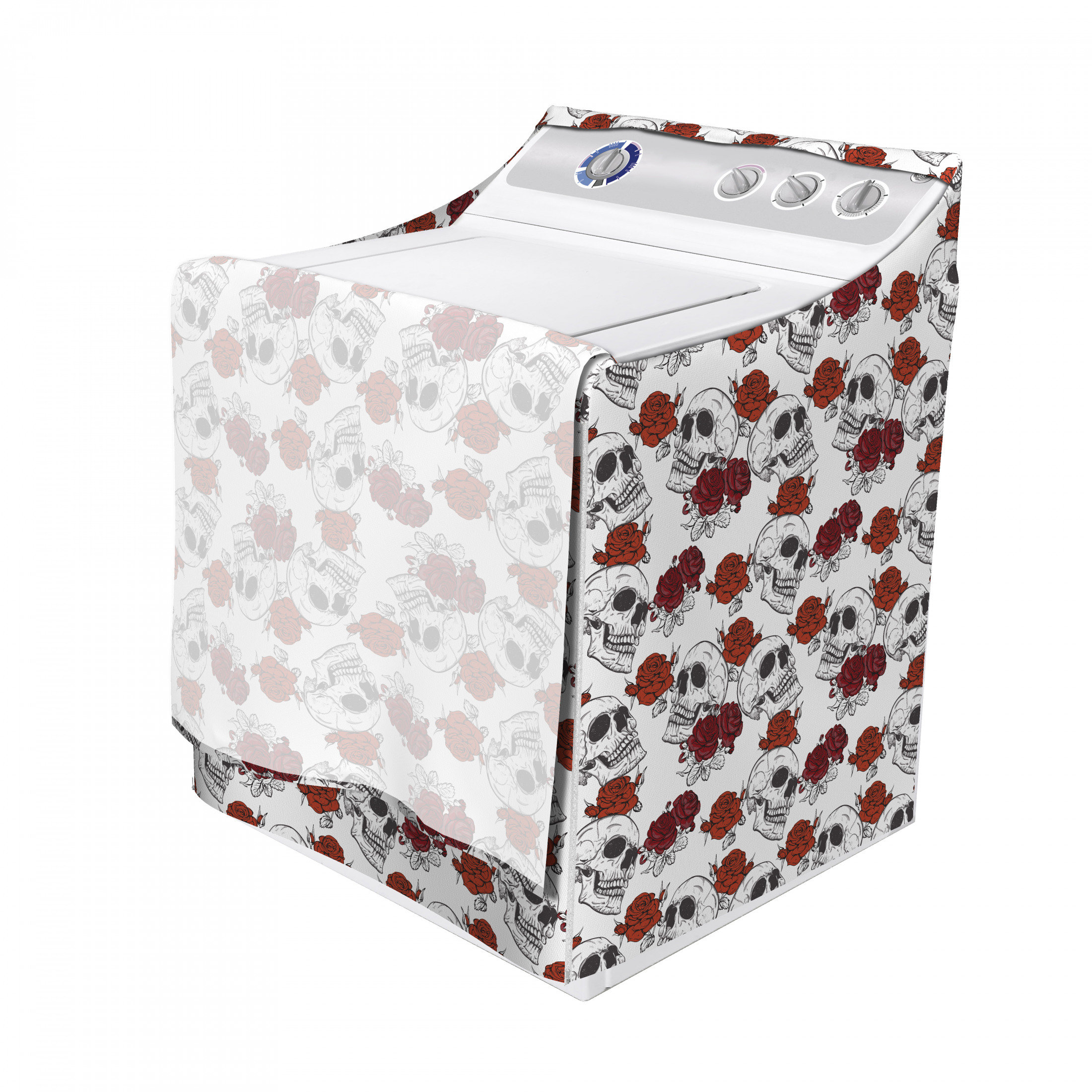 East Urban Home Retro Gothic Dead Head Skeleton with Roses Halloween ...