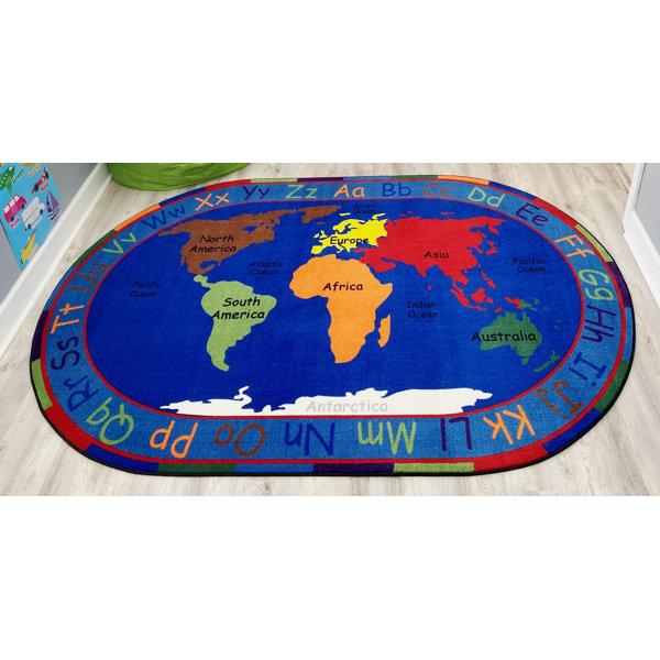 Kid Carpet All Around the World Map Kids Rug & Reviews | Wayfair