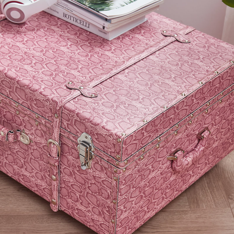 DormCo Texture Brand Trunk - Pink Snakeskin | Wayfair