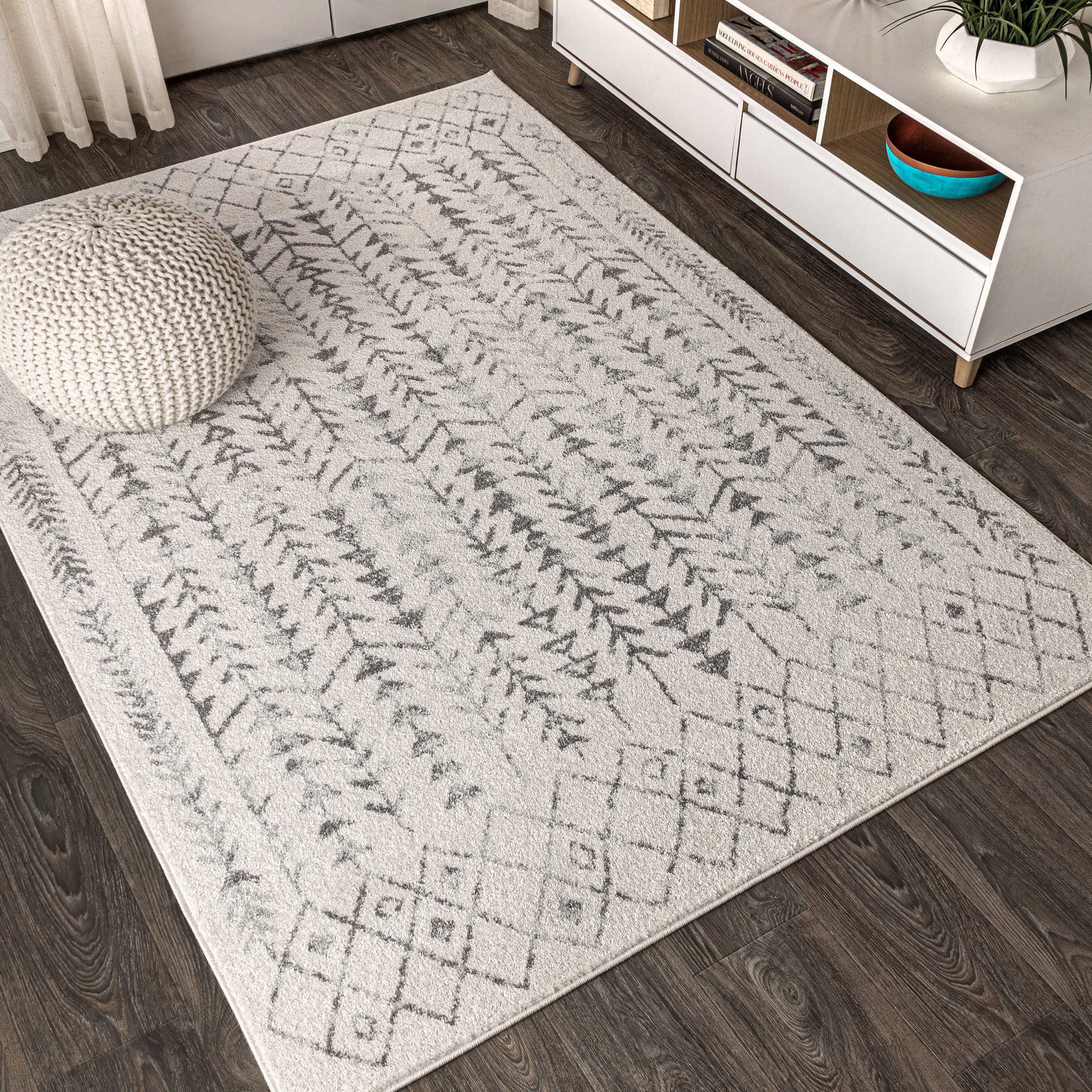 Union Rustic Boutte Performance Cream/Gray Rug & Reviews | Wayfair