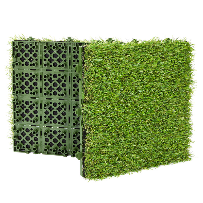 Ottomanson Evergreen Artificial Interlocking Turf & Reviews | Wayfair