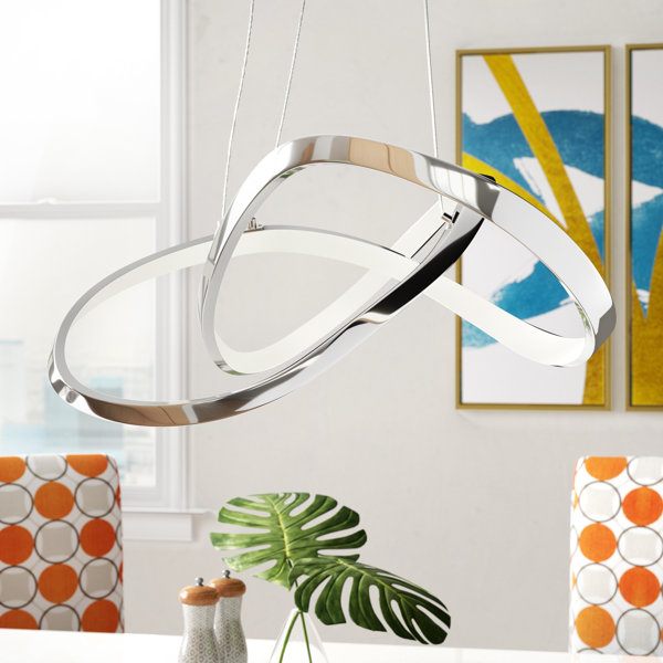 Orren Ellis Cissna 1 - Light Unique / Statement Geometric LED Pendant ...