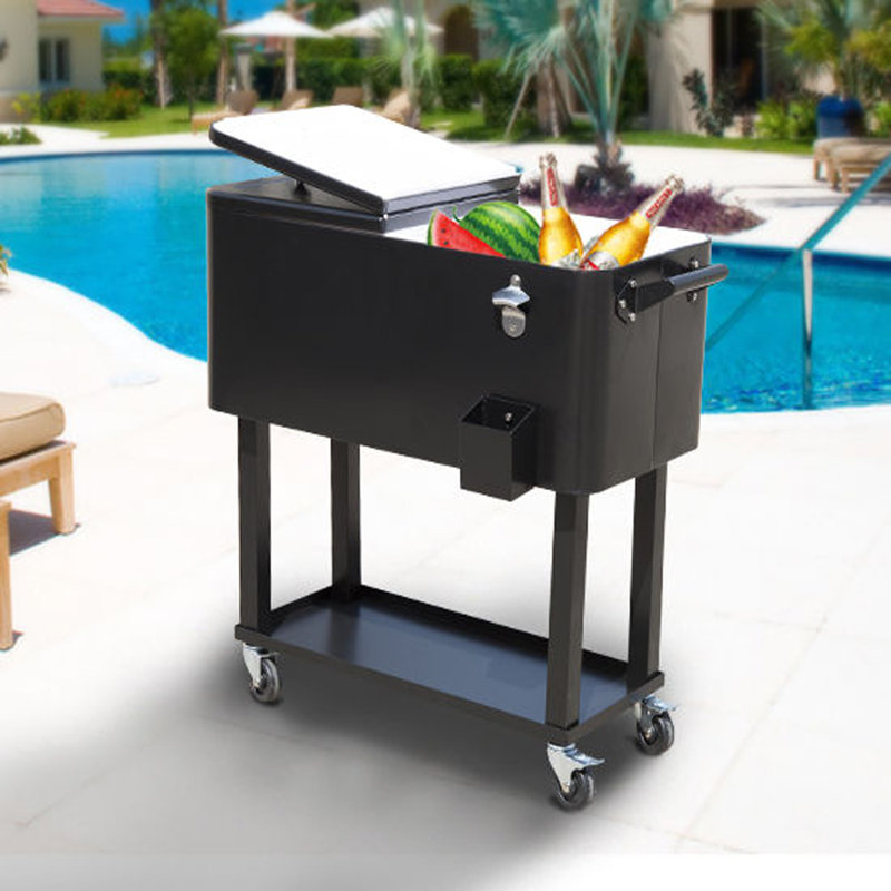 Outsunny 80 Qt. Rolling Portable Drink Cooler & Reviews | Wayfair