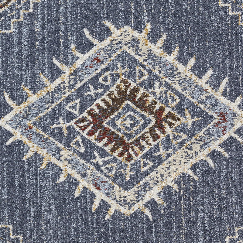 Union Rustic Anastasija Performance Blue Rug & Reviews | Wayfair