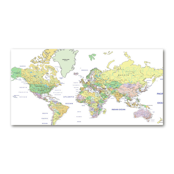 Williston Forge World Map - Unframed Art Prints on Canvas | Wayfair.co.uk