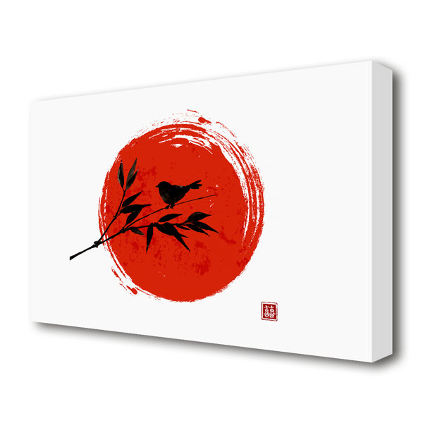 East Urban Home Chinese Red Sun - Wrapped Canvas Painting | Wayfair.co.uk
