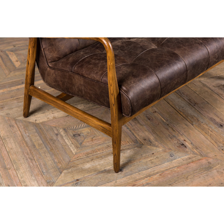 Williston Forge Conchita 2 Seater Leather Sofa | Wayfair.co.uk