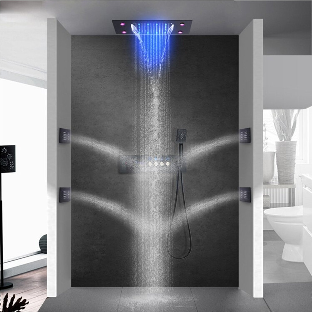 Fontanashowers Rome Rainfall Waterfall Remote Controlled Led Recessed