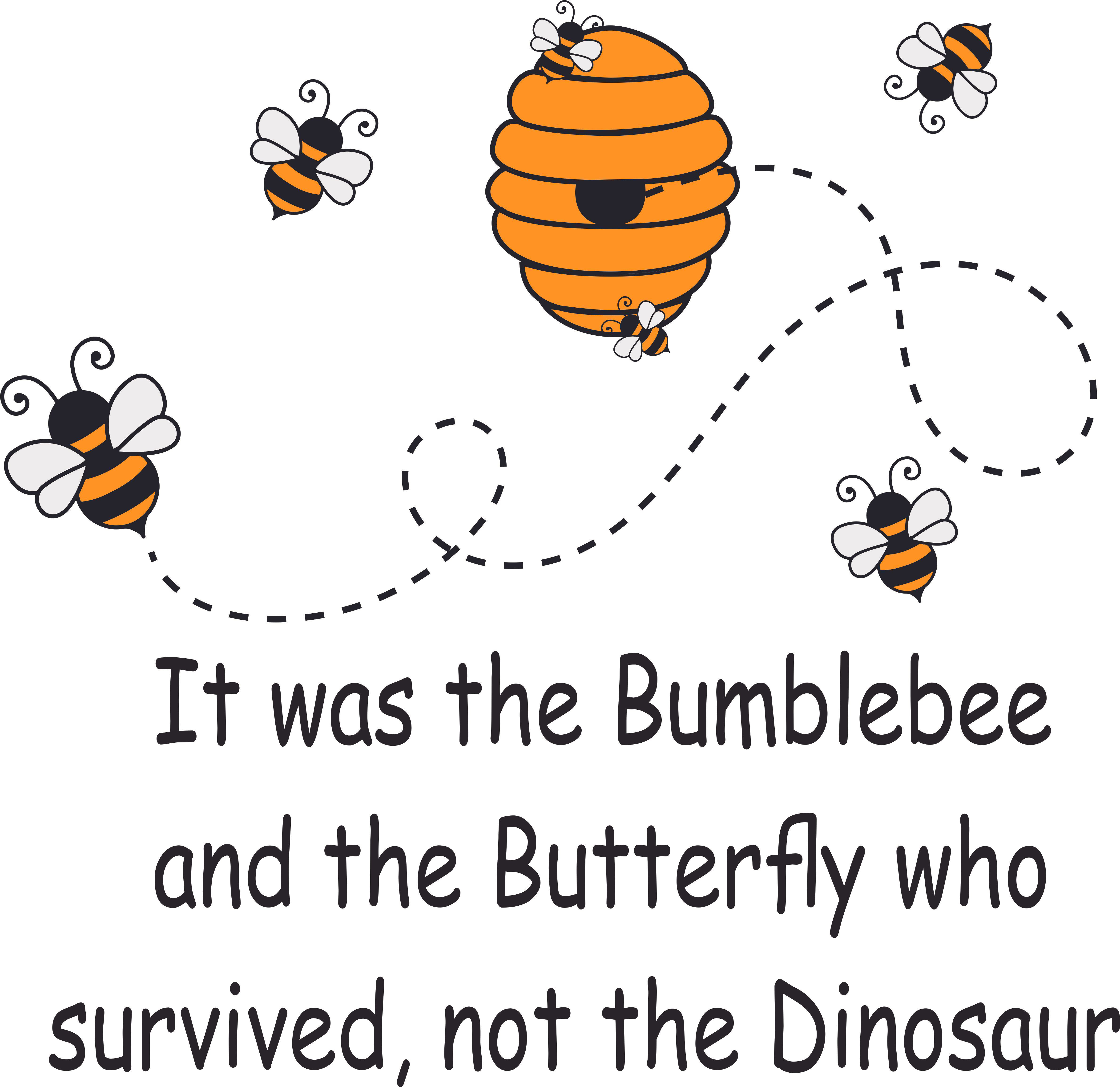 Zoomie Kids Bumblebee Butterfly Quote Cartoon Wall Decal | Wayfair