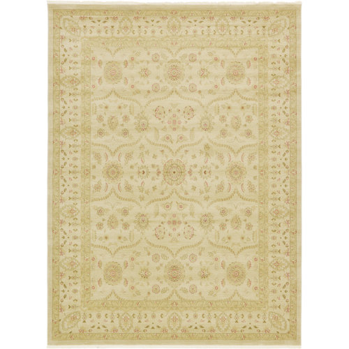 Charlton Home® Moore Performance Cream/Gold Rug & Reviews | Wayfair