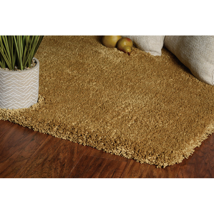 Wrought Studio Tayla Handmade Hand-Woven Performance Gold Rug & Reviews ...