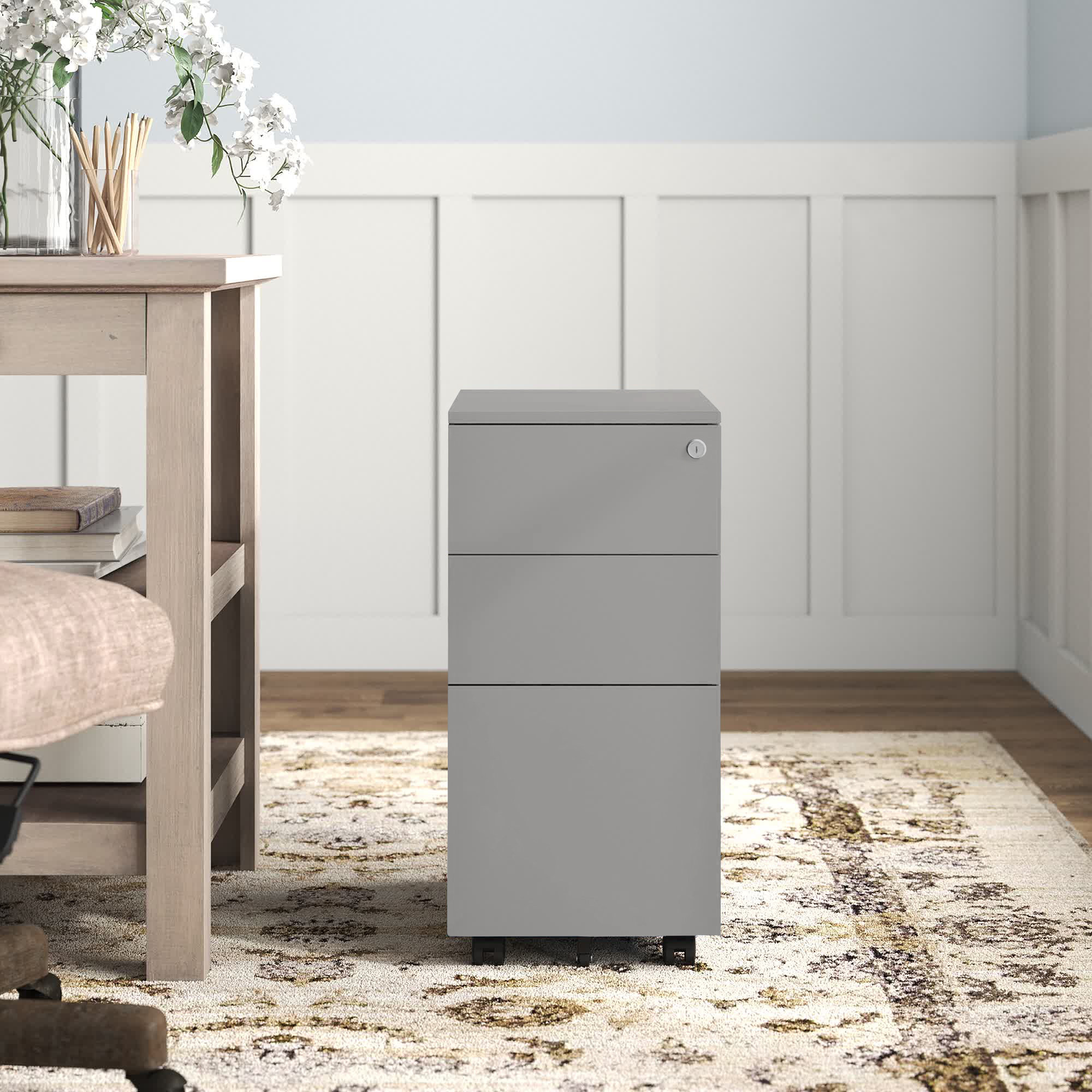 The Twillery Co.® Demelza 3-Drawer Mobile Vertical Filing Cabinet ...