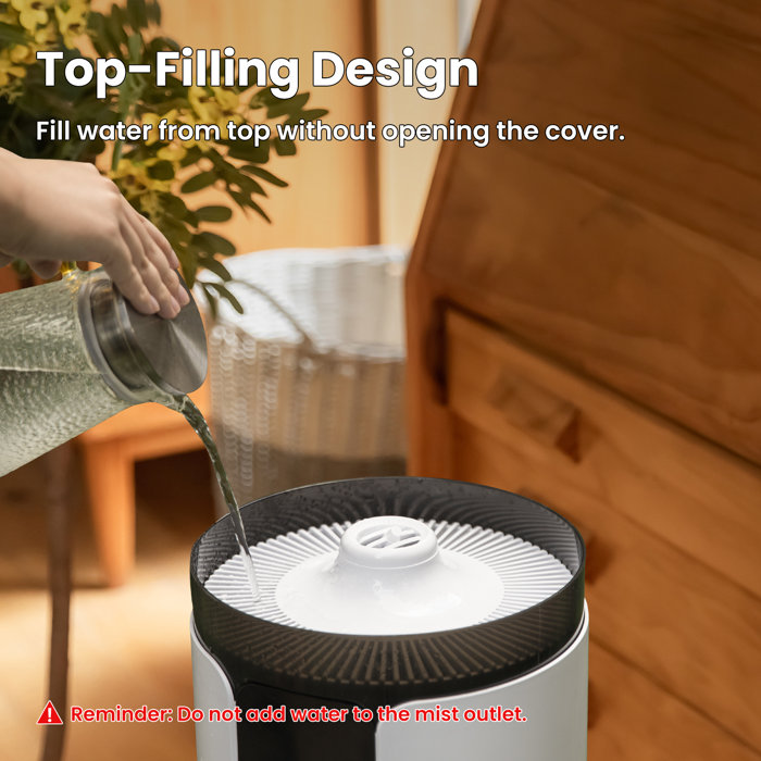 LACIDOLL 4.2 Gal. Cool Mist Ultrasonic Whole House Humidifier 1000 Sq ...